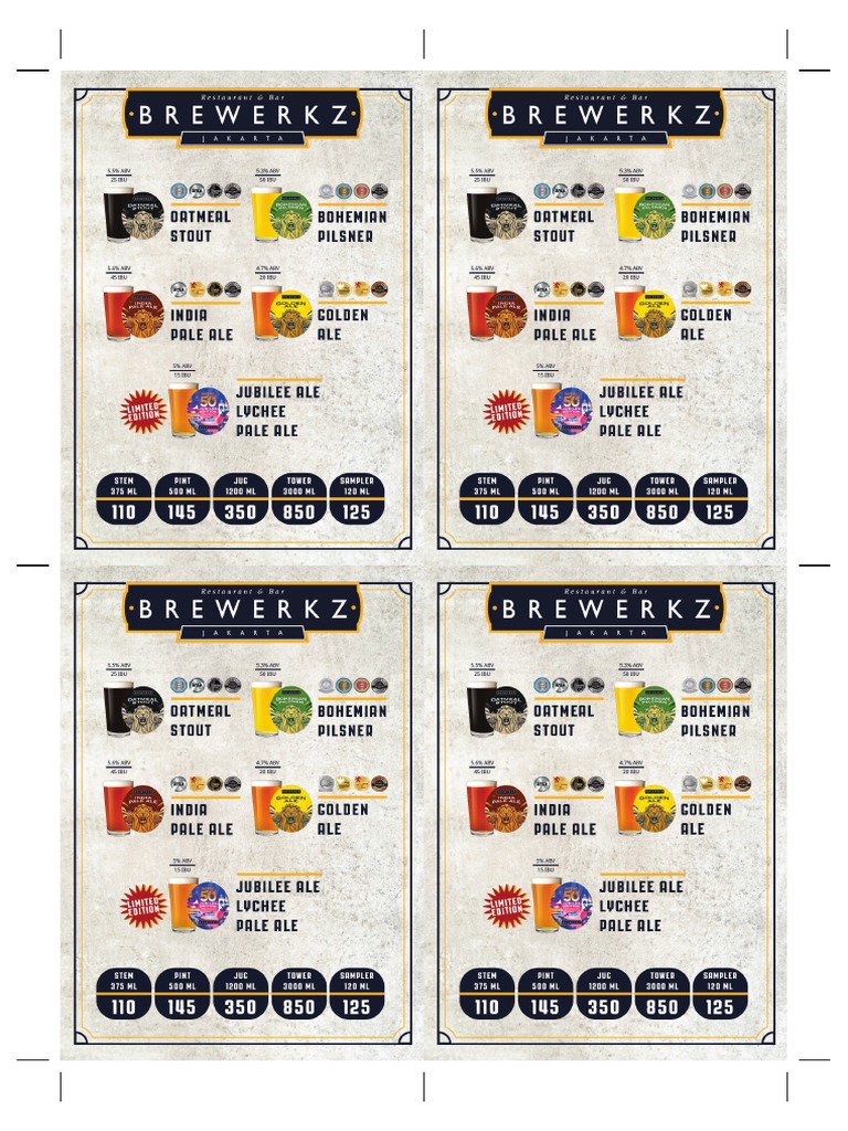 BREWERKZ - MENU BEER - FA Print - 2022 - 0915 - TENT CARD | PDF