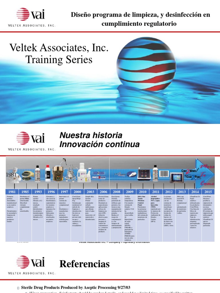 Veltek Associates, Inc. Training Series: Diseño Programa de Limpieza, y ...
