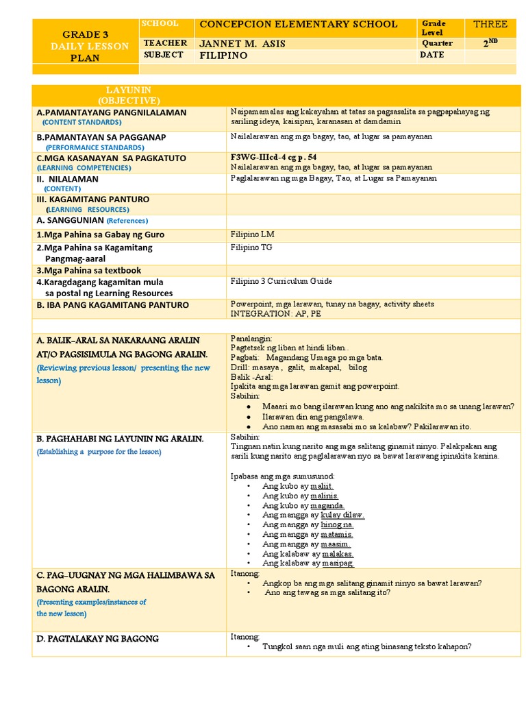 Filipino 3 Cot | PDF