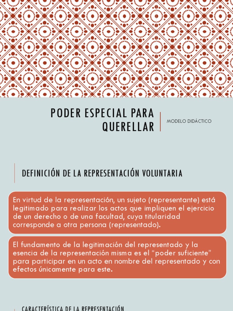 5 Modelo Didáctico 4 Poder Especial para Querella Penal | PDF | Queja | Derecho penal