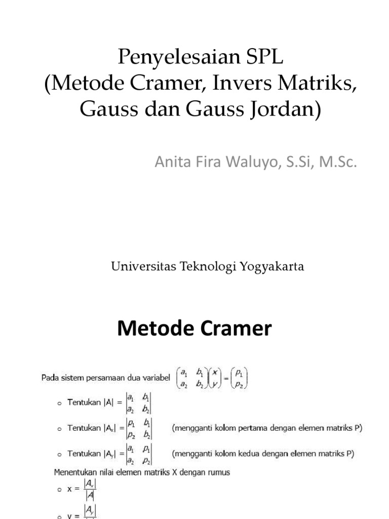 Penyelesaian SPL | PDF