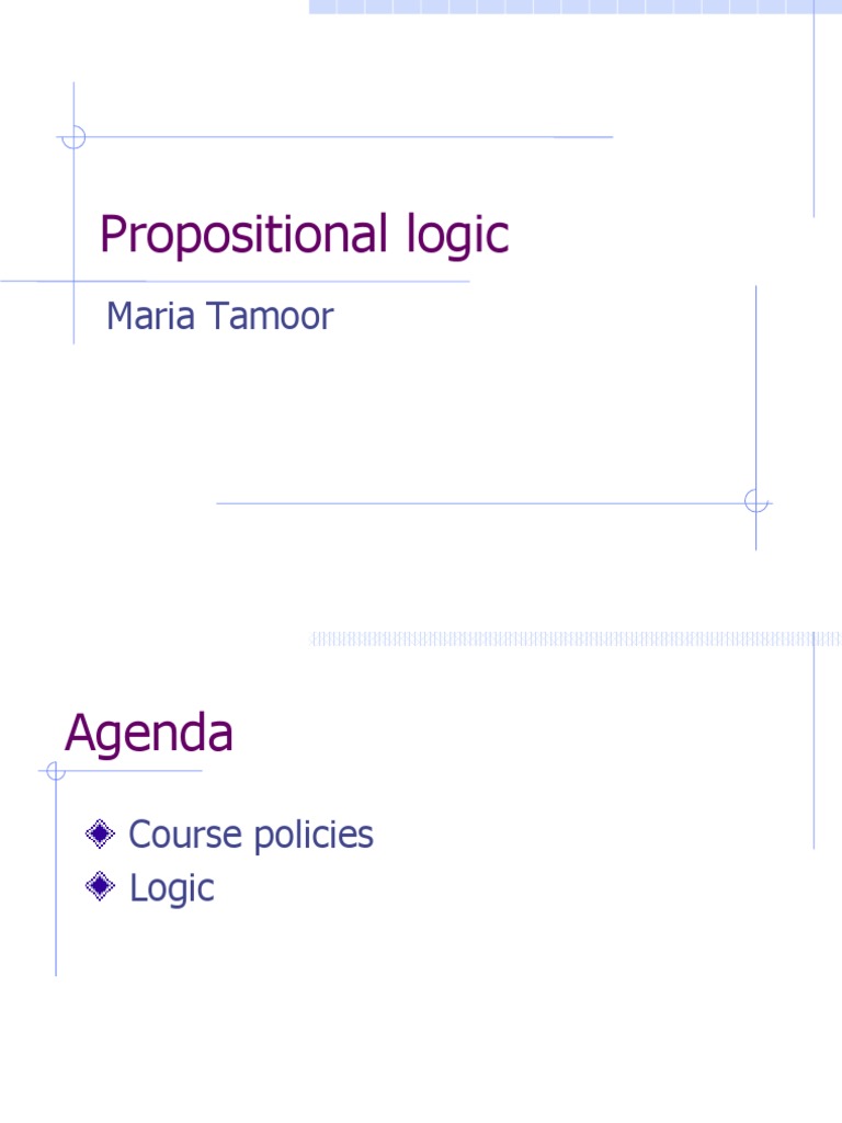 Propositional Logic: Maria Tamoor | Download Free PDF | Proposition ...
