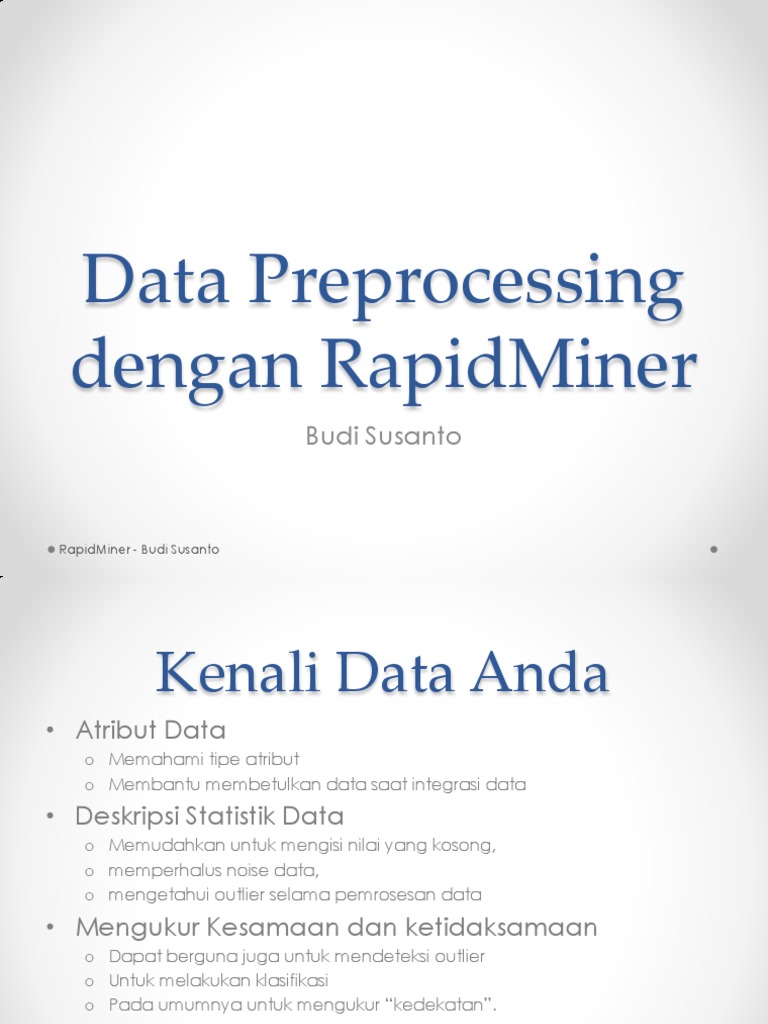 Data Preprocessing RapidMiner | PDF | Bisnis | Komputer