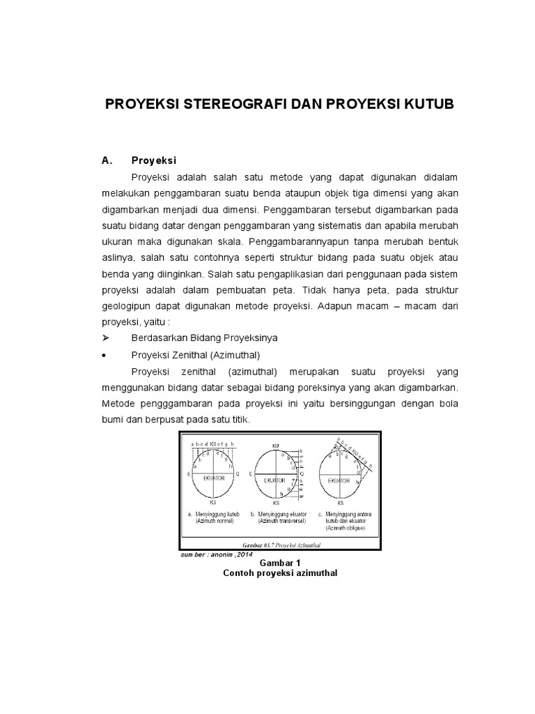 Resume Proyeksi Stereografi Dan Proyeksi Kutub | PDF