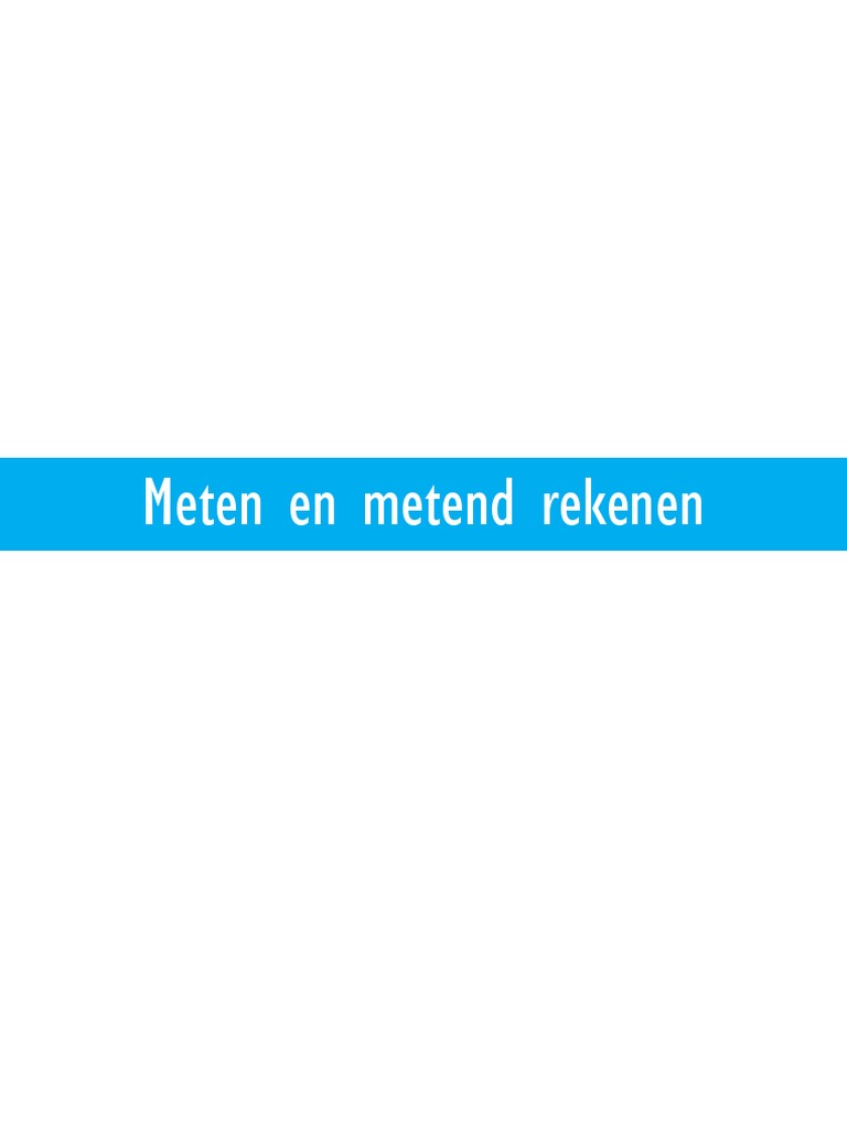 Meten en Metend Rekenen | PDF