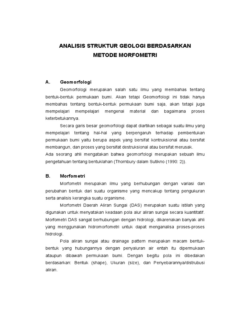 Analisis Morfometri Geologi DAS | PDF | Sains & Matematika