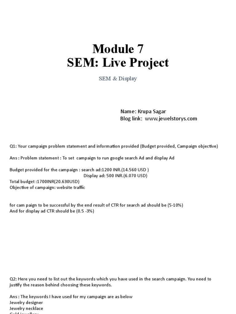 Live Project Module 7 | PDF | World Wide Web | Internet & Web