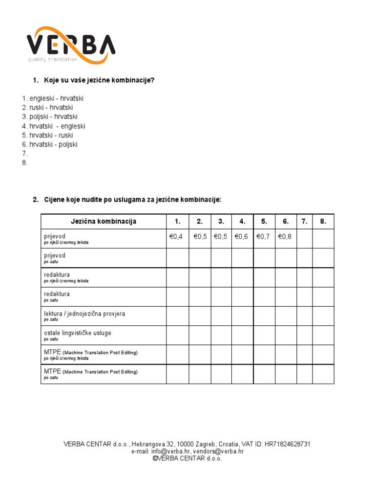 VERBA-Prijavni-obrazac-novi-suradnici - 2022 Mislav Matijević | PDF