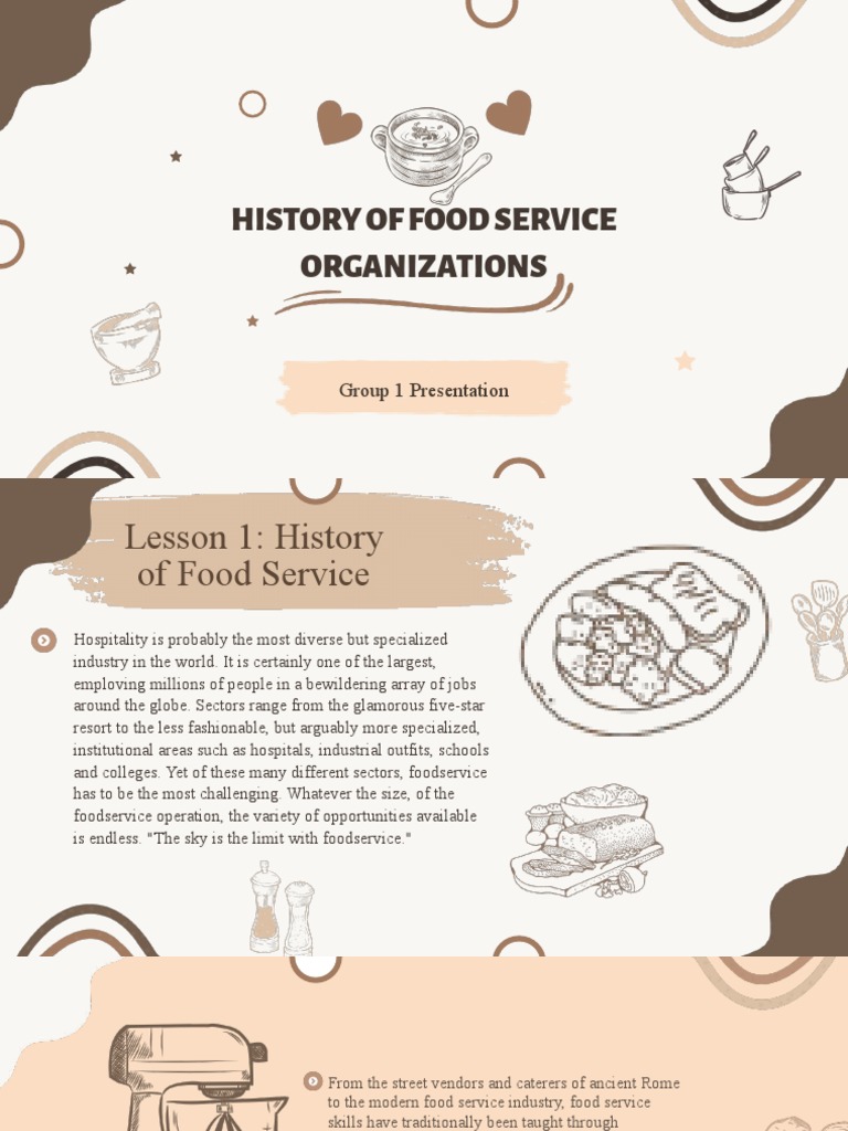History of Food Service Organizations: Group 1 Presentation | PDF ...