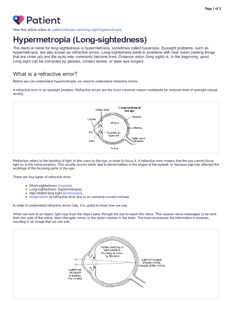 Hypermetropia | Download Free PDF | Light | Optics