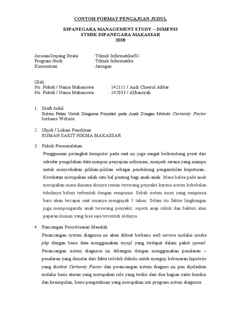 Format Pengajuan Judul | PDF