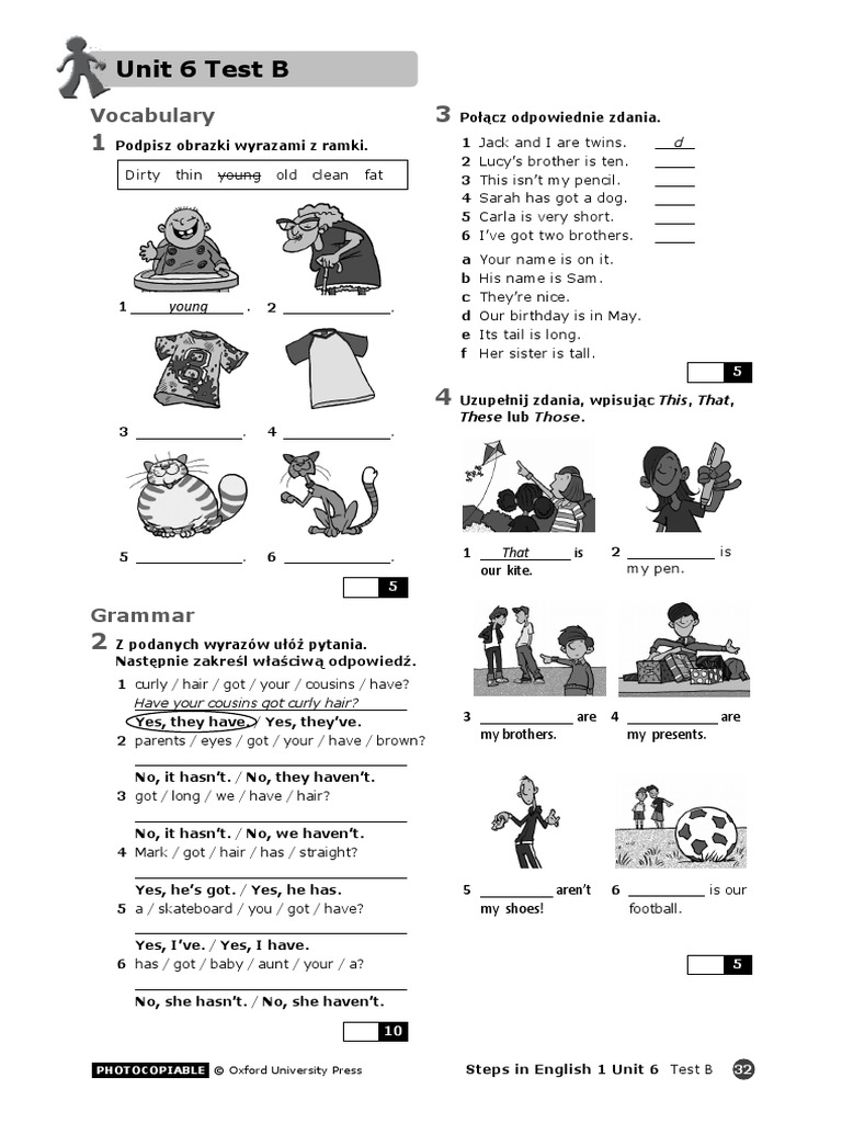 Steps in English 1 Unit 6 Test B | PDF Steps in English 1 Unit 6 Test B | PDF