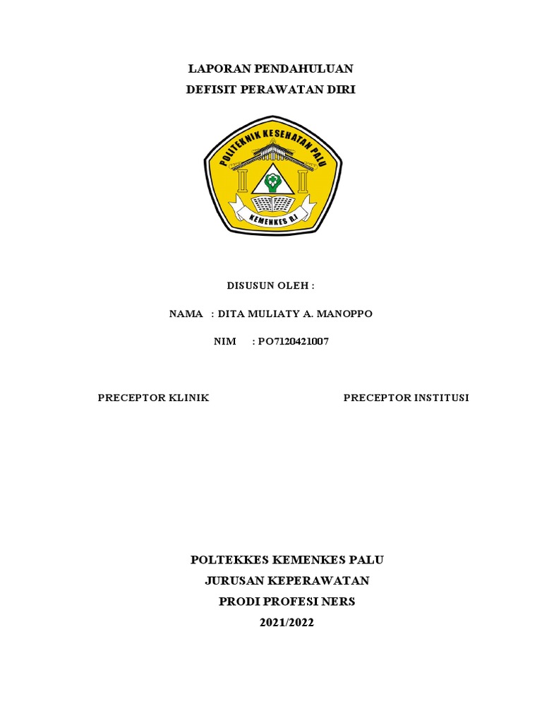 LAPORAN PENDAHULUAN DEFISIT PERAWATAN DIRI - Docx-1 | PDF | Kesehatan Holistik