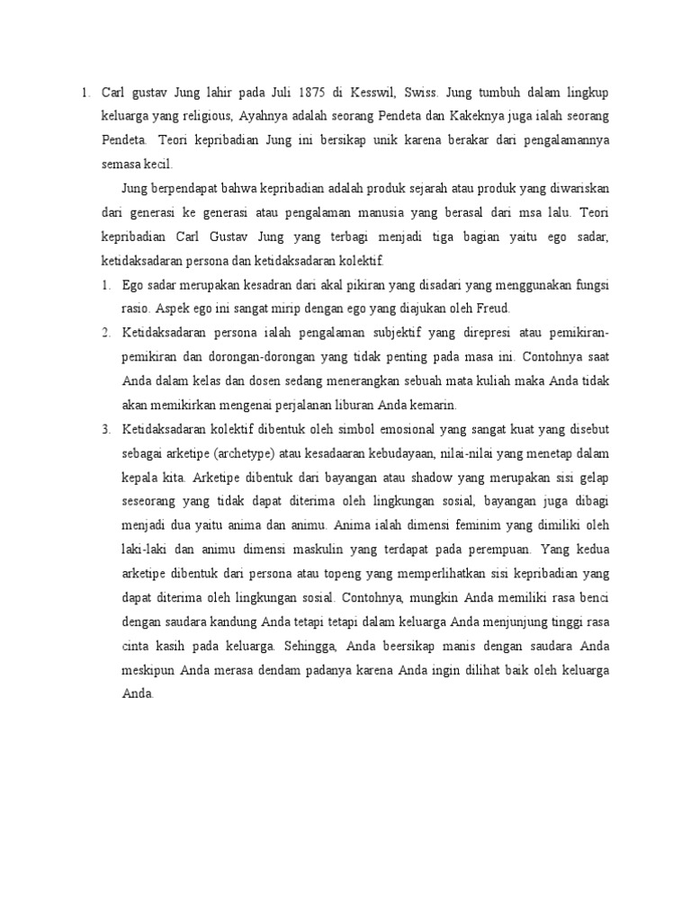 Teori Jung | PDF | Filsafat | Pengembangan Diri