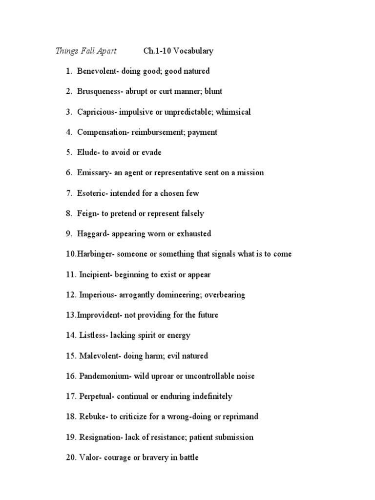 TFA Vocab 1-10 | PDF