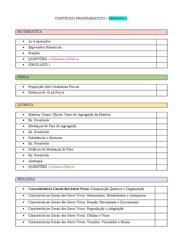 Conteúdo Programático | PDF