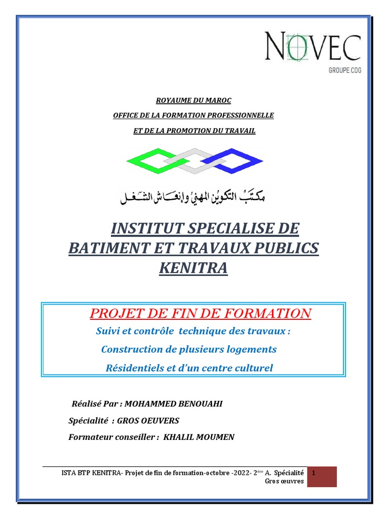 Rapport de Stage - Mohammed Benouahi Version 2 - Ista BTP Kenitra - Novice | Download Free PDF ...