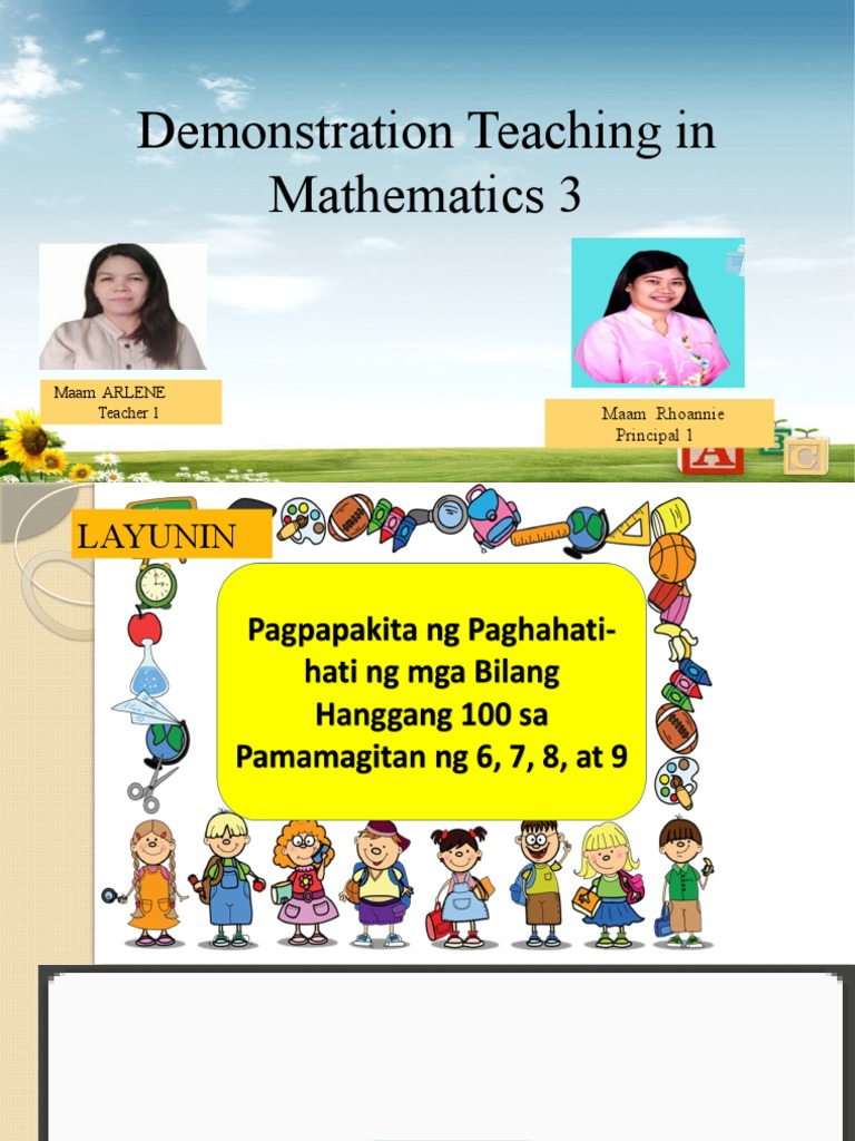 Demonstration Teaching in Mathematics 3: Maam Arlene Teacher 1 | PDF