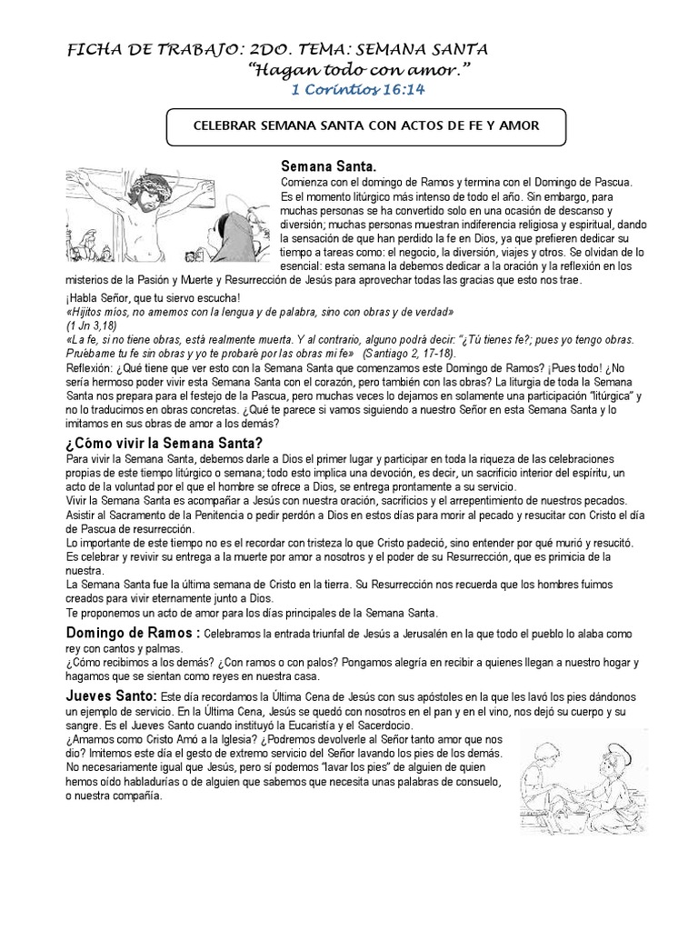 Ficha de Trabajo Semana Santa | PDF | Pascua de Resurrección | La ...