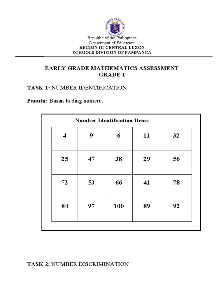 EGMA Grade-1 Kapampangan | PDF | Philippines