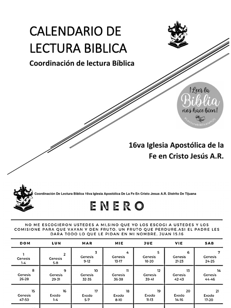 Calendario de Lectura Biblica | PDF