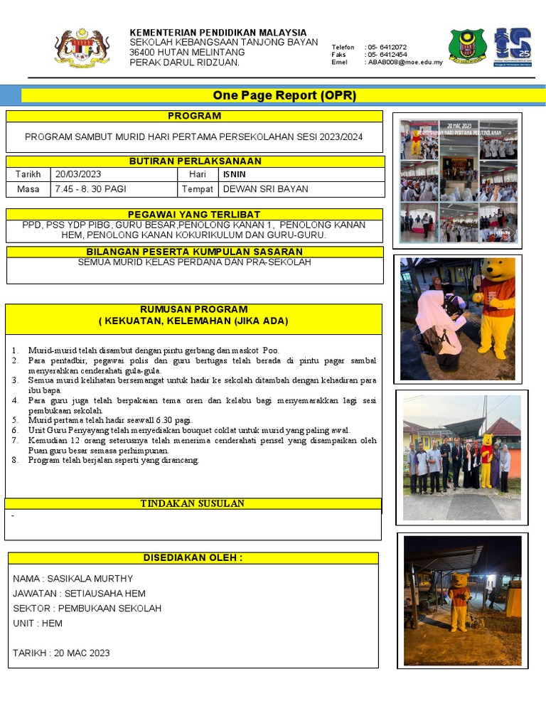 Opr Buka Sekolah | PDF