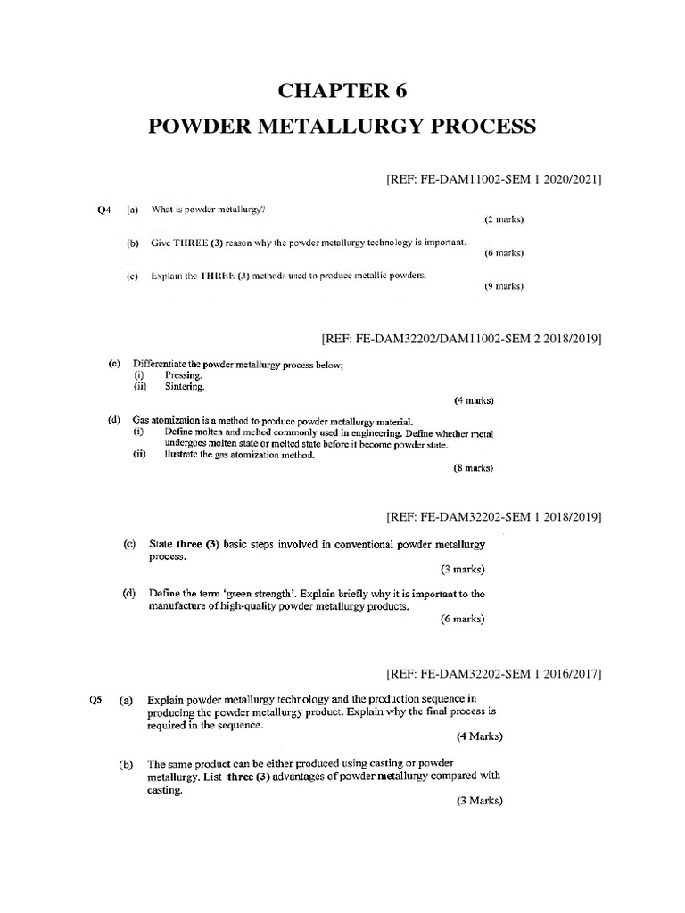 chapter6-powdermetallurgyprocesstutorial | PDF