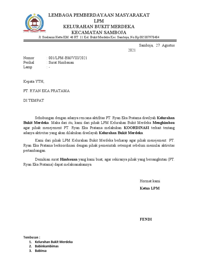 Surat Himbauwan LPM | PDF