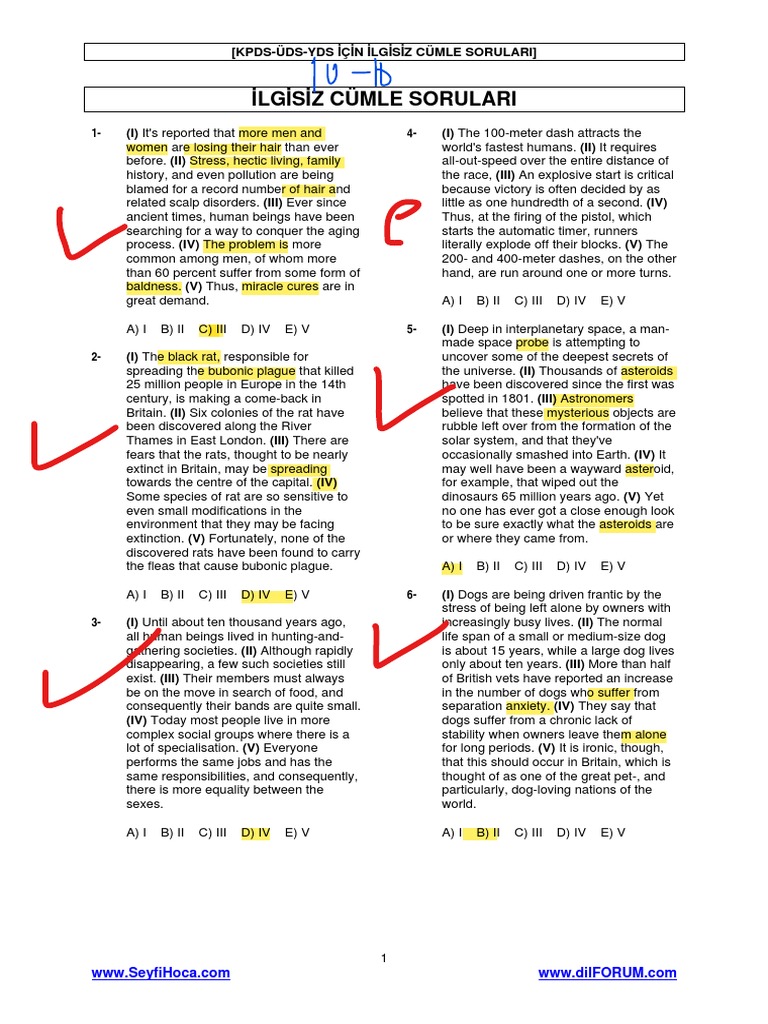 Akışı Bozan Cümle 150 Soru | PDF | Unidentified Flying Object | Sputnik 1
