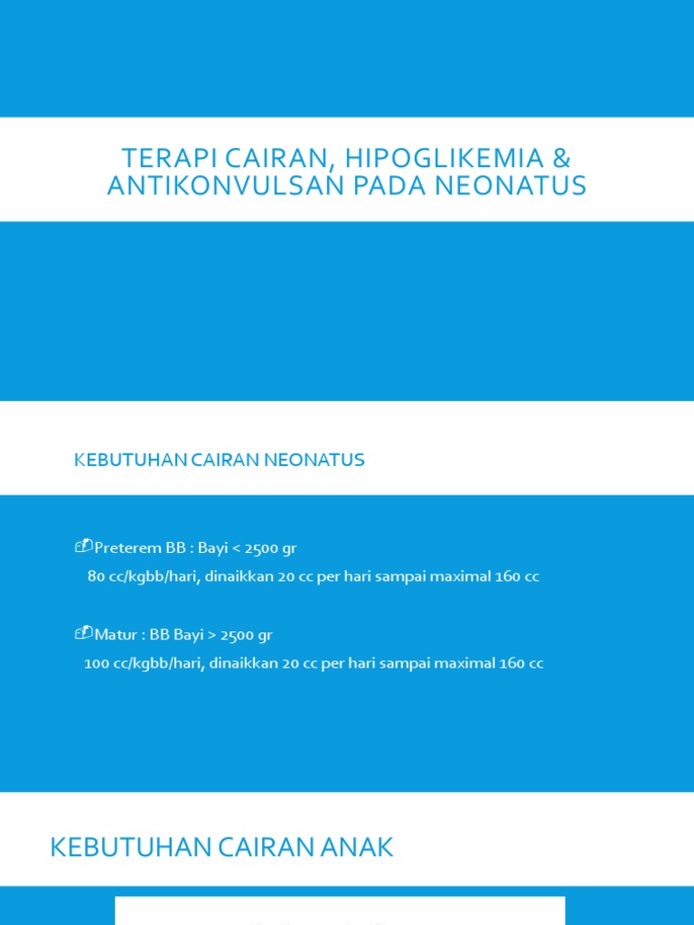 Terapi Cairan dan Antikonvulsan Neonatus | PDF | Pengembangan Diri