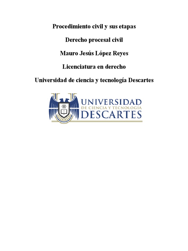 Procedimiento Civil y Sus Etapas | PDF | Ley procesal | Procedimiento Civil