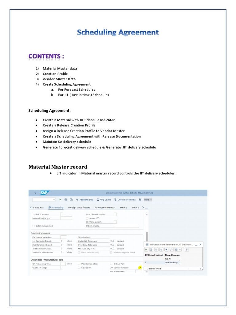 Scheduling Agreement SAP MM 1672851457 | PDF | Information Technology ...