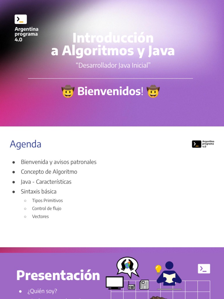 Introducción A Algoritmos y Java: Bienvenidos! | PDF | Java (lenguaje ...
