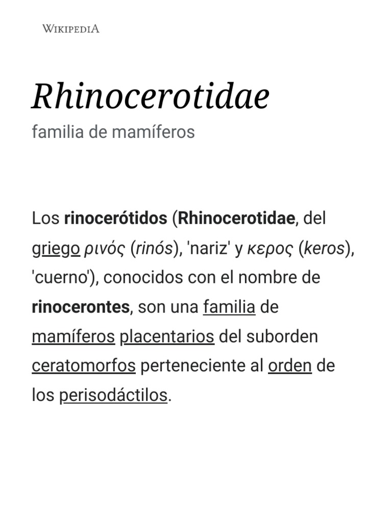 Rhinocerotida | PDF | Rinoceronte | Ungulados de dedos extraños