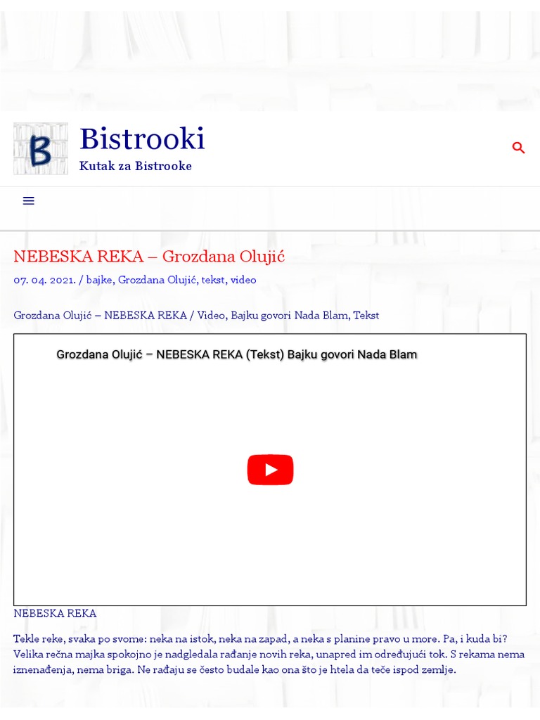 NEBESKA REKA - Grozdana Olujić | PDF