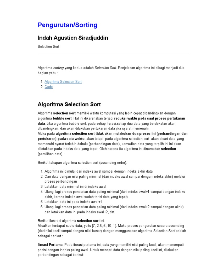 MENGURUTKAN DATA SECARA EFISIEN | PDF
