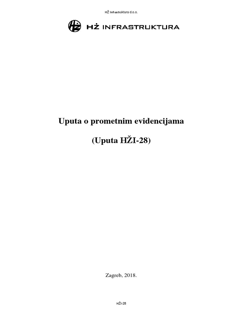 HŽI-28 Uputa o prometnim evidencijama | PDF