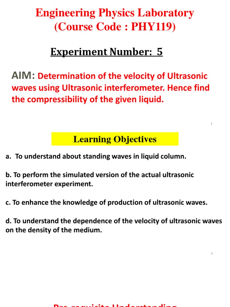 Ultrasonic Interferrometer FS | PDF | Waves | Resonance