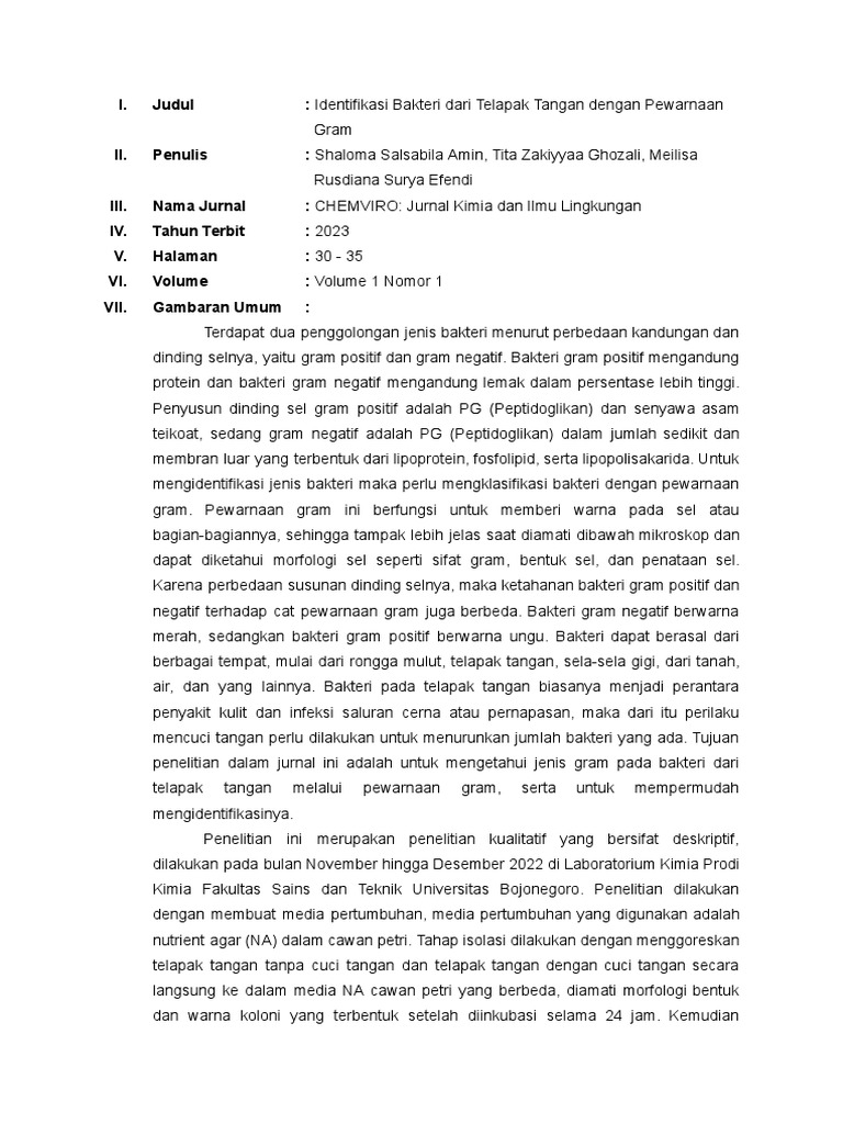 Pewarnaan Gram REVIEW JURNAL PBIO | PDF
