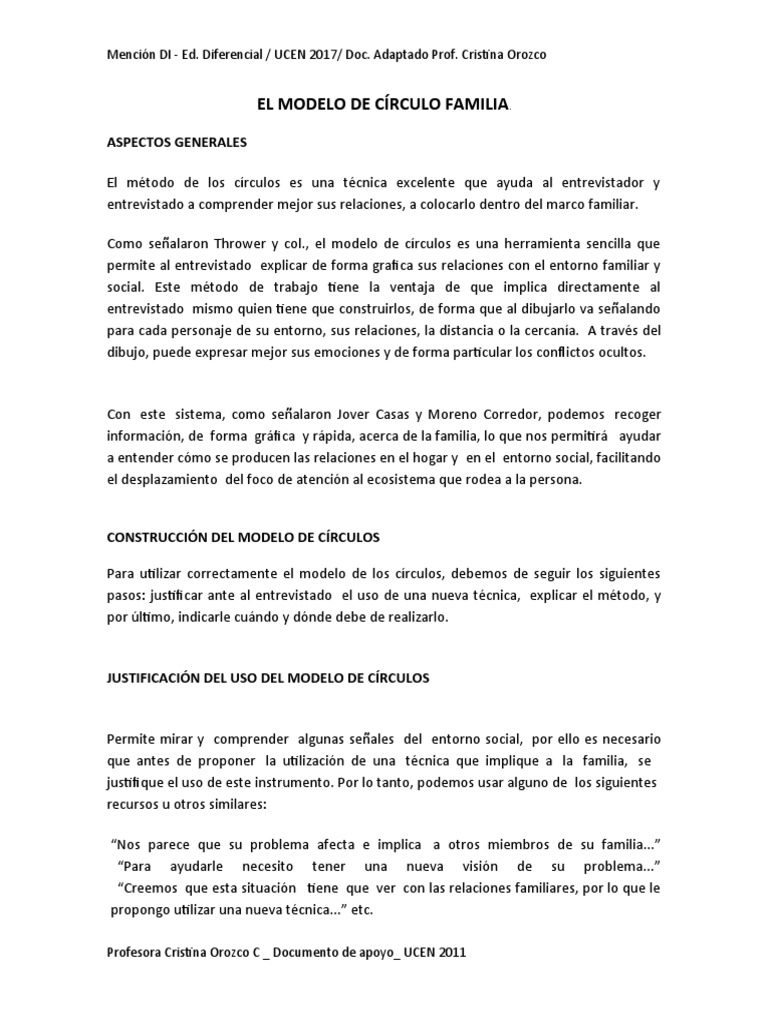 Modelo de Círculo Familiar en Terapia | PDF | Ciencia cognitiva