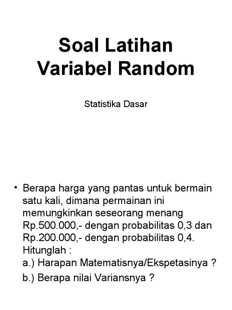 Latihan Soal Variabel Random | PDF