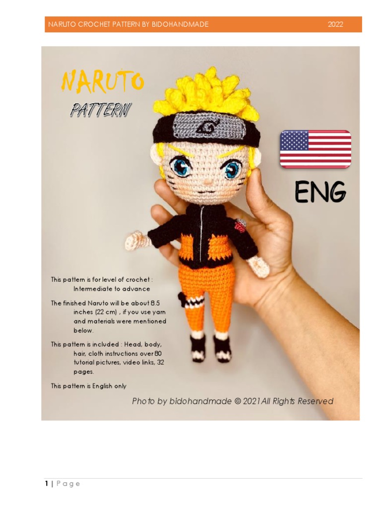 Naruto Crochet Pattern by Bidohandmade 2022 | PDF | Crochet | Yarn