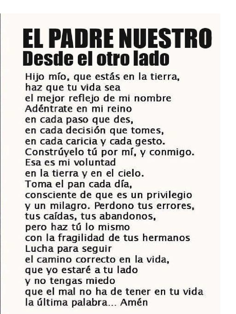 Padre Nuestro Desde El Otro Lado | PDF