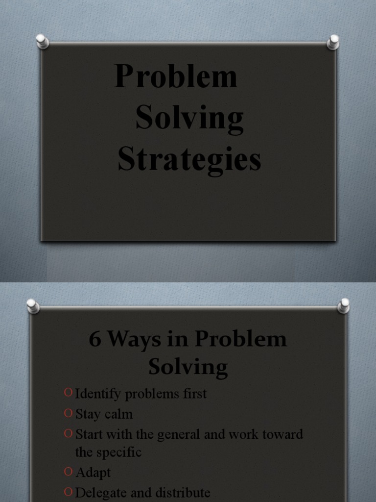 Effective Problem-Solving Strategies | PDF