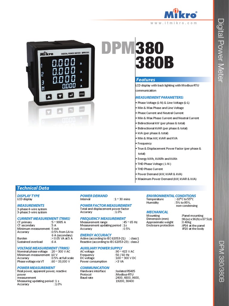 An Overview of the DPM 380 Digital Power Meter from ITMikro Including Key Features ...