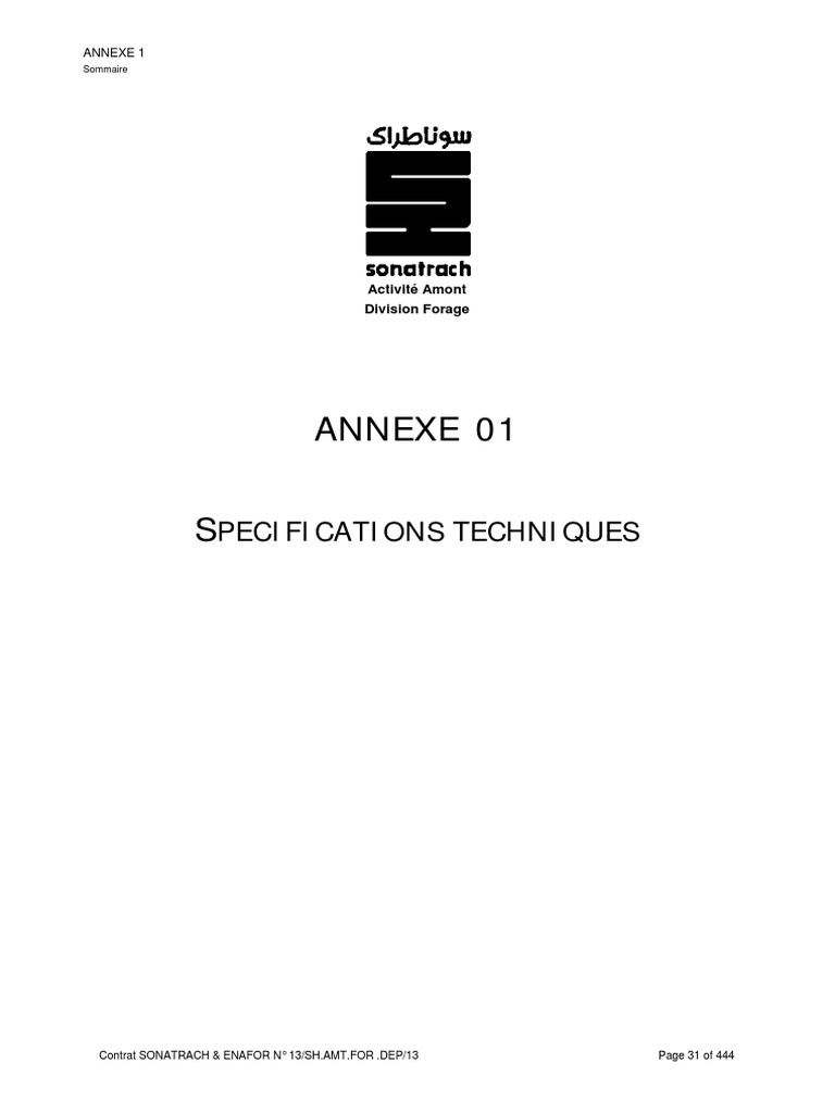 2 ANNEXE 1 Partie Forage | PDF | Technologie et ingénierie