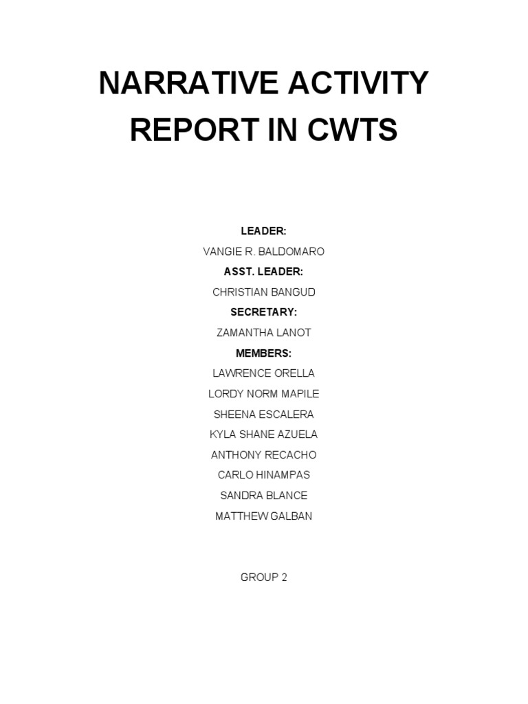 CWTS Community Service Report Summary | PDF | Social Science