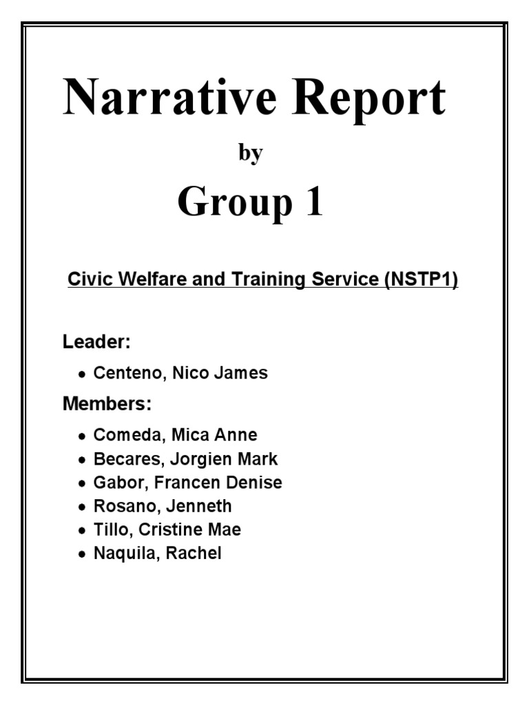 Group 1 Narrative Report 1 | PDF