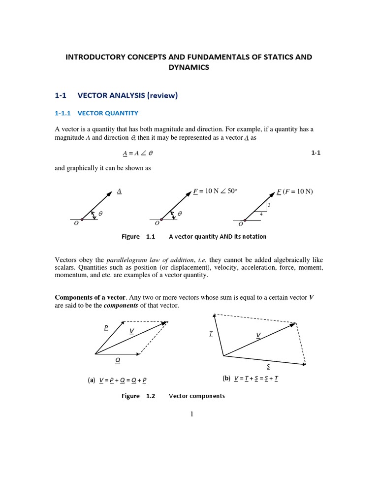 Mec420 Mybook Ch0 Introandreview Pdf Euclidean Vector Cartesian Coordinate System