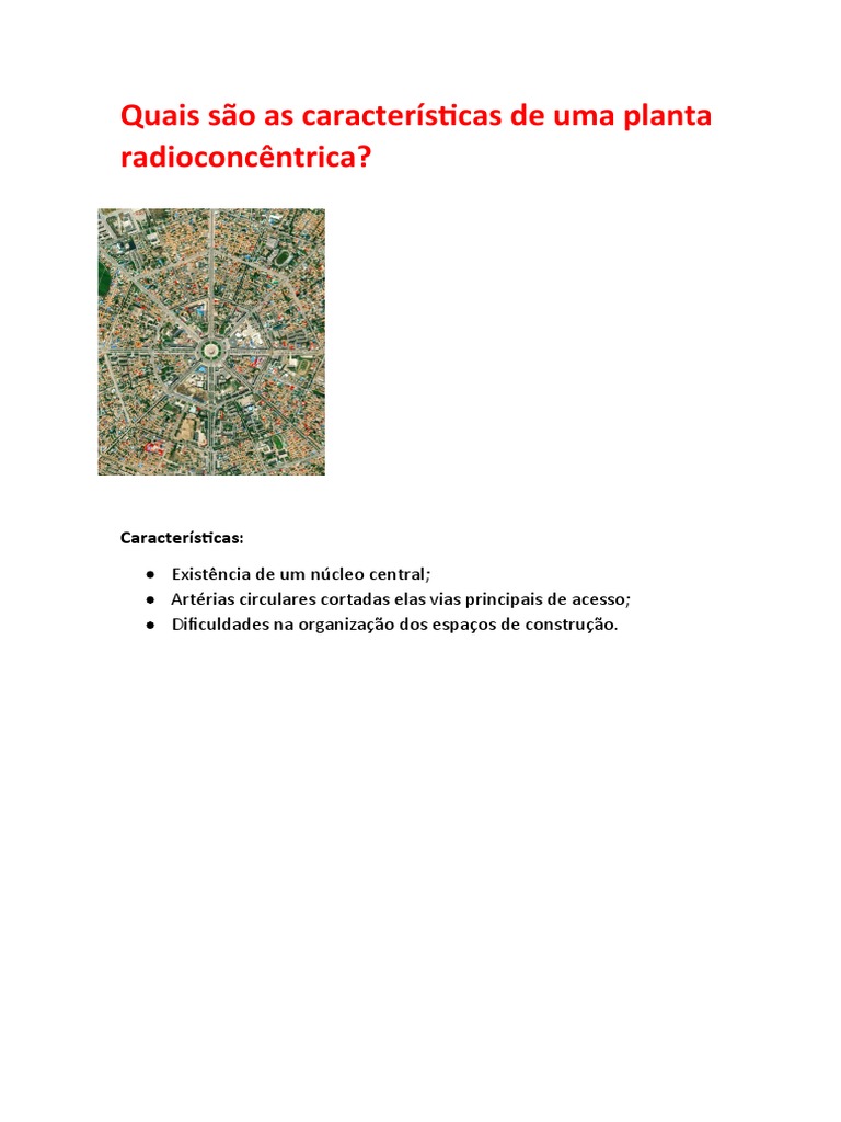 Características Da Planta Radioconcêntrica | PDF
